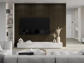 Mexen Lam-F, akustické stěnové lamely 275 × 30 cm, plstěný podklad 8 mm, technická dýha, eben královský, S105-275307-3015-020