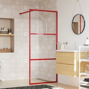 vidaXL Zástěna do průchozí sprchy čiré ESG sklo 90 x 195 cm [154937] Barva: Červená