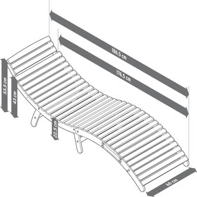 Tchibo - Skládací zahradní lehátko ve tvaru vlny - barva: šedá