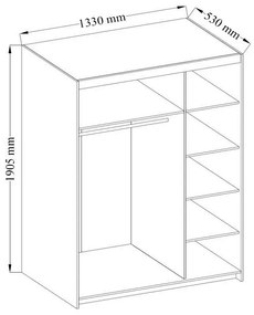 Casarredo Šatní skříň ELINA 3D bílá