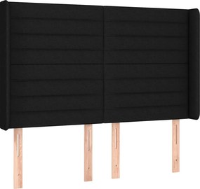Box spring postel s matrací a LED černá 140x200 cm textil 3138399