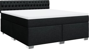 Box spring postel s matrací černá 180x200 cm textil 3288276