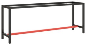 Rám pracovního stolu matně černý a červený 210 x 50 x 79 cm kov 151454