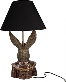 Zlatá stolní lampa Králík s černým stínidlem - Ø 37*61 cm