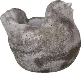 Dekorace cementový antik květináč ptáček - 18*12*13 cm