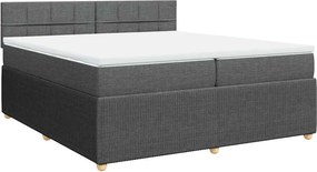 Box spring postel s matrací tmavě šedá 200x200 cm textil 3287564