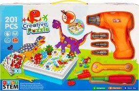 SPARKYS STEM stavebnice s vrtačkou Dinosauři / 201 dílků / od 3 let