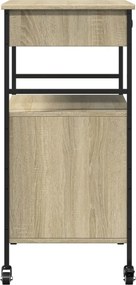 vidaXL Kuchyňský vozík 56 x 43 x 89,5 cm kompozitní dřevo [842392] Barva: hnědý dub