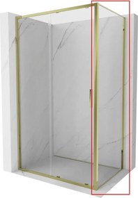 Mexen Exo, boční skleněná stěna ke sprchovému koutu EXO 100x200 cm, 6mm čiré sklo, zlatý profil, 810-100-000-50-00