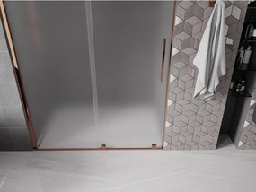 Mexen Velar, posuvné sprchové dveře do otvoru 130 cm, 8mm sklo námraza, růžové zlato, 871-130-000-31-60
