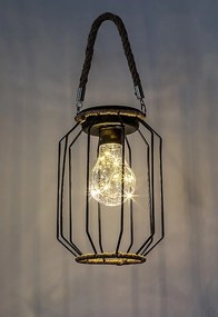 Rabalux Černá LED solární závěsná lucerna Sluis 0,2W 77046