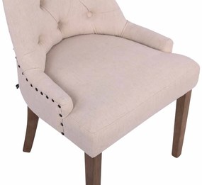 Jídelní židle Mossley - látkové čalounění - světlé nohy | krémová