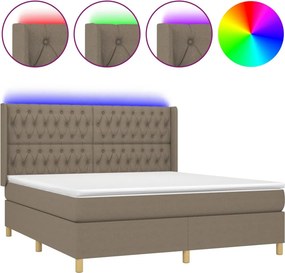 Box spring postel s matrací a LED taupe 160x200 cm textil 3139129