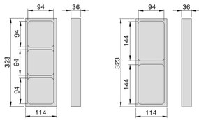 Sapho Sapho, LINDO boení organizér, sada 2ks, 114x36x323 mm, plast, antracit, LD002