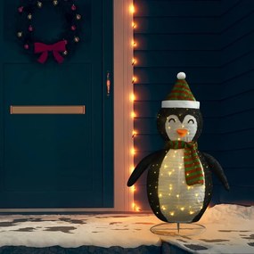 Dekorativní vánoční tučňák s LED luxusní tkanina 120 cm 328502