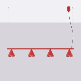 Sollux Lighting Lustr NOX 4L červený