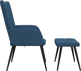 Relaxační židle se stoličkou modrá textil 327956