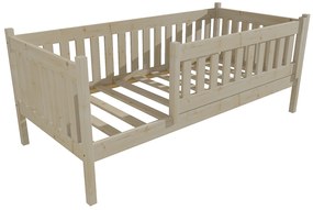 Vomaks Dětská postel M 012 NEW* se zábranou Rozměr: 70 x 160 cm, Barva: surové dřevo