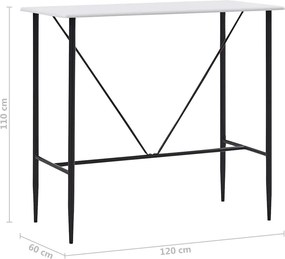 Barový stůl bílý 120 x 60 x 110 cm MDF 281547