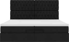 Osmanský rám postele s matrací černý 200x200cm textil 3313267