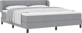Postel s boxspringem s čelo Světle šedá 180 x 200 cm textil 3340038