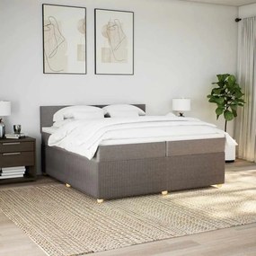 Box spring postel s matrací taupe 200x200 cm textil 3287560