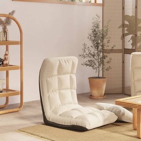 Skládací lenoška na podlahu krémová textil 336586