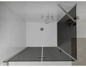 Mexen Lima skládací sprchový kout 70 x 90 cm, Grafitově černá, Chromovaná + sprchová vanička Flat, Bílá - 856-070-090-01-40-4010