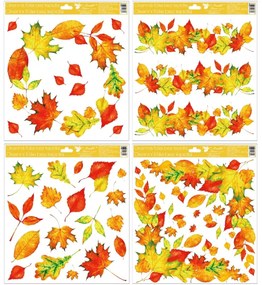 , E-shop24, 30 x 33,5 cm,  Statické okenní dekorace Podzimní barevné listí