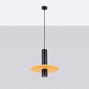 Sollux Lighting Závěsná lampa PELTA 1 černá/žlutá