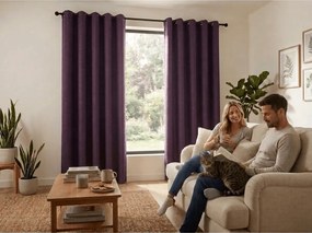 Zatemňovací závěs DUNES VELVET 140x250 cm, fialový Zavěšení: Kovové kroužky