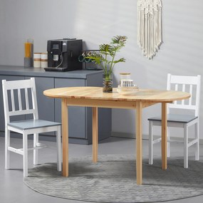 HOMCOM Skládací jídelní stůl pro 6 osob s designem se skládacími listy, oválný skládací kuchyňský stůl pro malé prostory, jídelna, kuchyně 140 x 70 x…