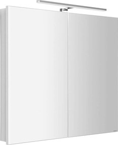 Sapho Greta - Zrcadlová skříňka s LED osvětlením 81x70x14 cm, 2 dvířka, matná bílá GR080-0031
