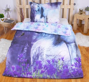 3D bavlněné povlečení Charming Unicorn 140x200+70x90