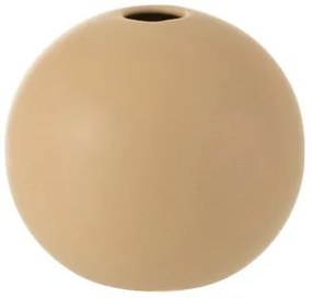 Krémová kulatá keramická váza Beige M - 18*18*18 cm