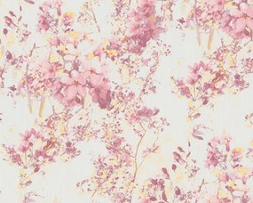 Vliesová tapeta Květinový vzor - růžová, žlutá, bílá, 378161 / Tapety na zeď 37816-1 Attractive (0,53 x 10,05 m) A.S.Création