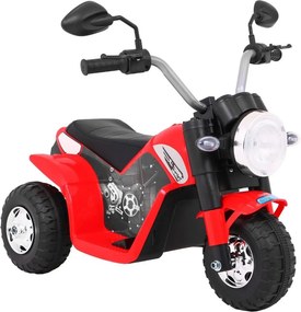 Ramiz Dětská bateriová motorka MiniBike červená + zvuky + LED světla + ekokůže