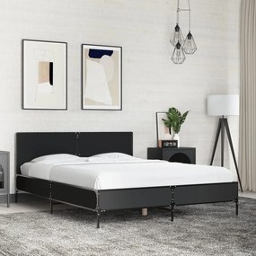 Rám postele černý 140 x 200 cm kompozitní dřevo a kov 3279997
