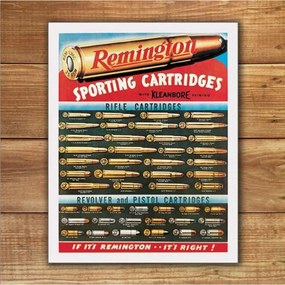 Plechová cedule Remington Cartridges 32 cm x 40 cm