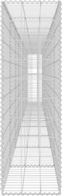 Gabionová zeď s víky z pozinkované oceli 600 x 30 x 100 cm 143584