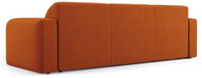 Třímístná pohovka gerett 235 cm samet oranžová MUZZA