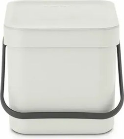 Brabantia Sort  Go Odpadkový koš 6 L světle šedý / s rukojetí / plast