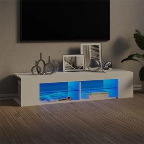 TV skříňka s LED osvětlením bílá 135 x 39 x 30 cm