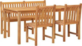 4dílný zahradní jídelní set masivní teakové dřevo 3157157