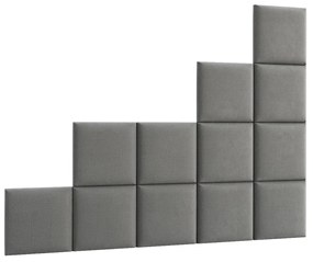 Set 12 čalouněných panelů Quadra 200x160 cm (šedá). 1052000