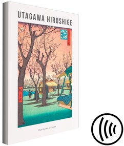 Obraz Utagawa Hiroshige (1-dílný) svislý - krajina s domky a stromy