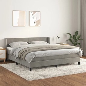 Box spring postel s matrací světle šedá 180x200 cm samet,  3130853