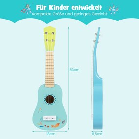 Costway 53 cm ukulele kytara pro děti 4-strunné mini ukulele s korpusem
