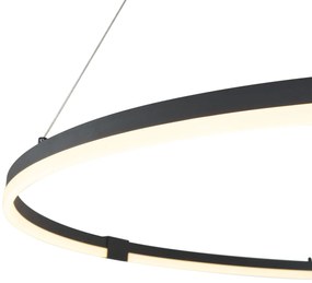 Designové závěsné svítidlo černé 120 cm vč. LED s 3-stupňovým stmíváním - Anello