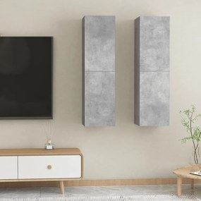 vidaXL TV stolky 2 ks 30,5 x 30 x 110 cm dřevotříska [826681] Barva: Betonová šedá